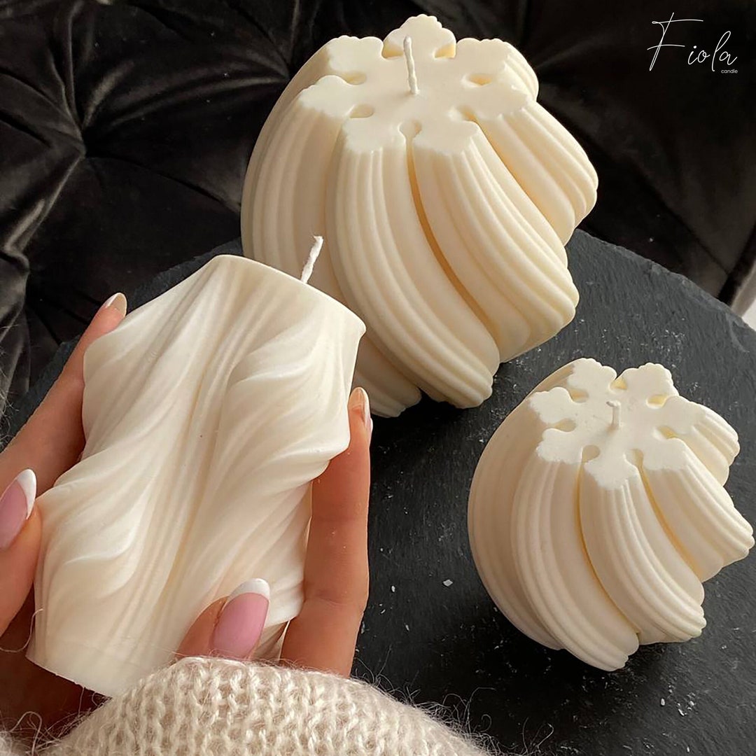 Sculpture Candles Set of 4 Waves, Modern Candles, Unique Candles ...