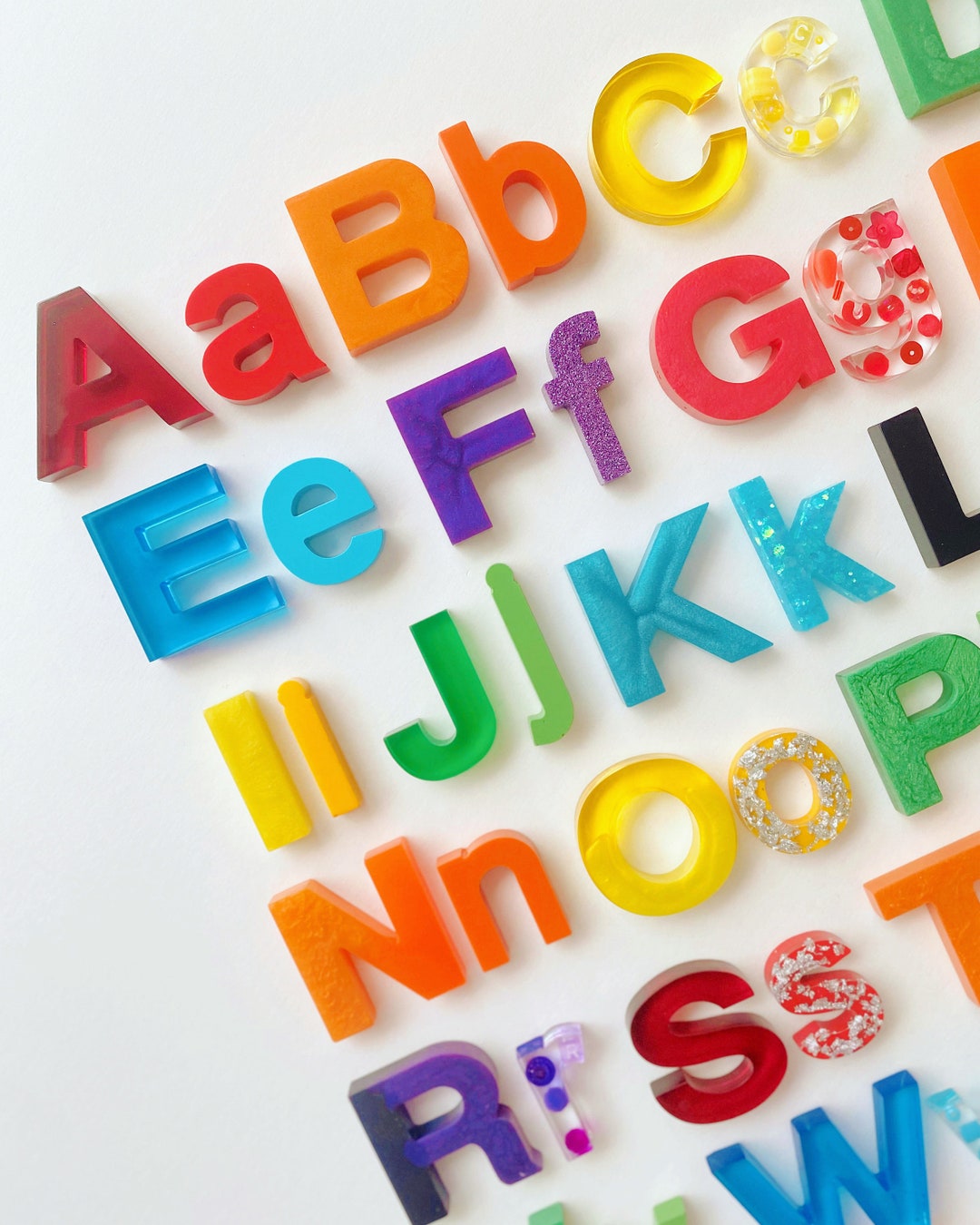 Rainbow Resin Uppercase Alphabet Set - Etsy