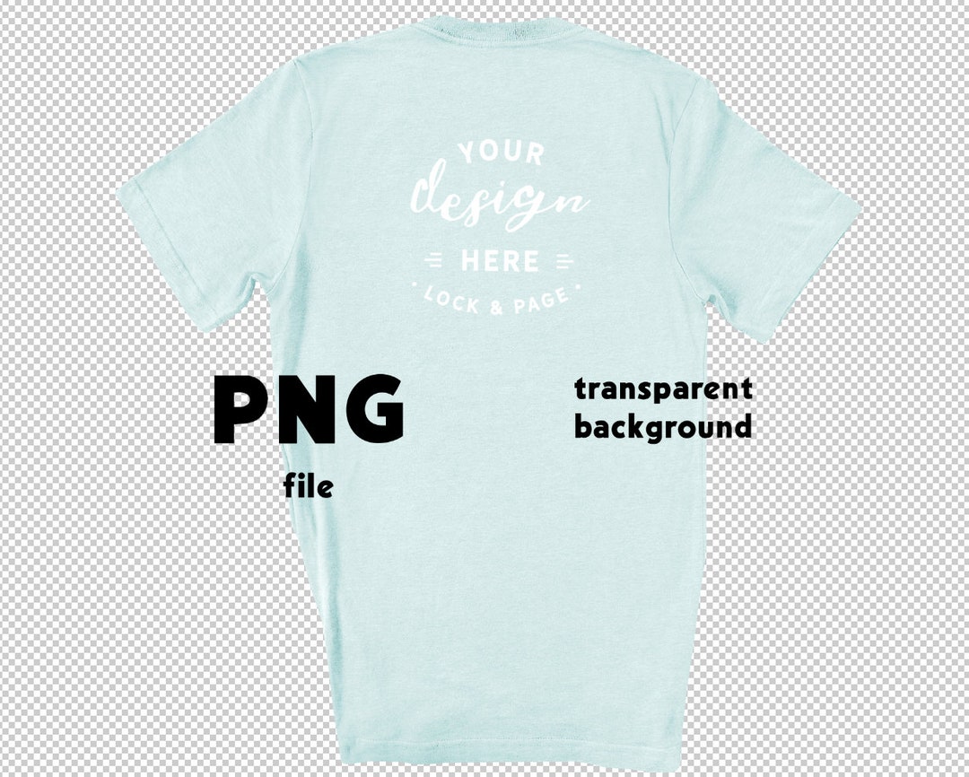 PNG File Heather Ice Blue Bella Canvas 3001 Back of T-shirt Mockup ...