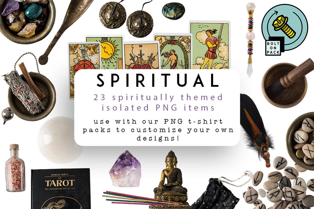 Spiritual Bolt-on Pack - 23 Spiritually Themed Isolated PNG Items on A ...