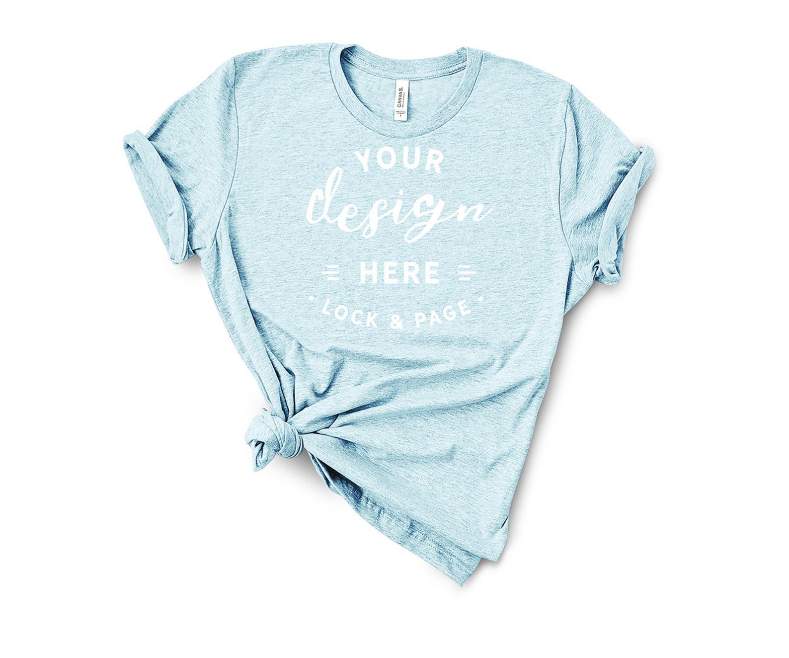 Heather Prism Ice Blue Bella Canvas 3001 T-shirt Mockup on - Etsy