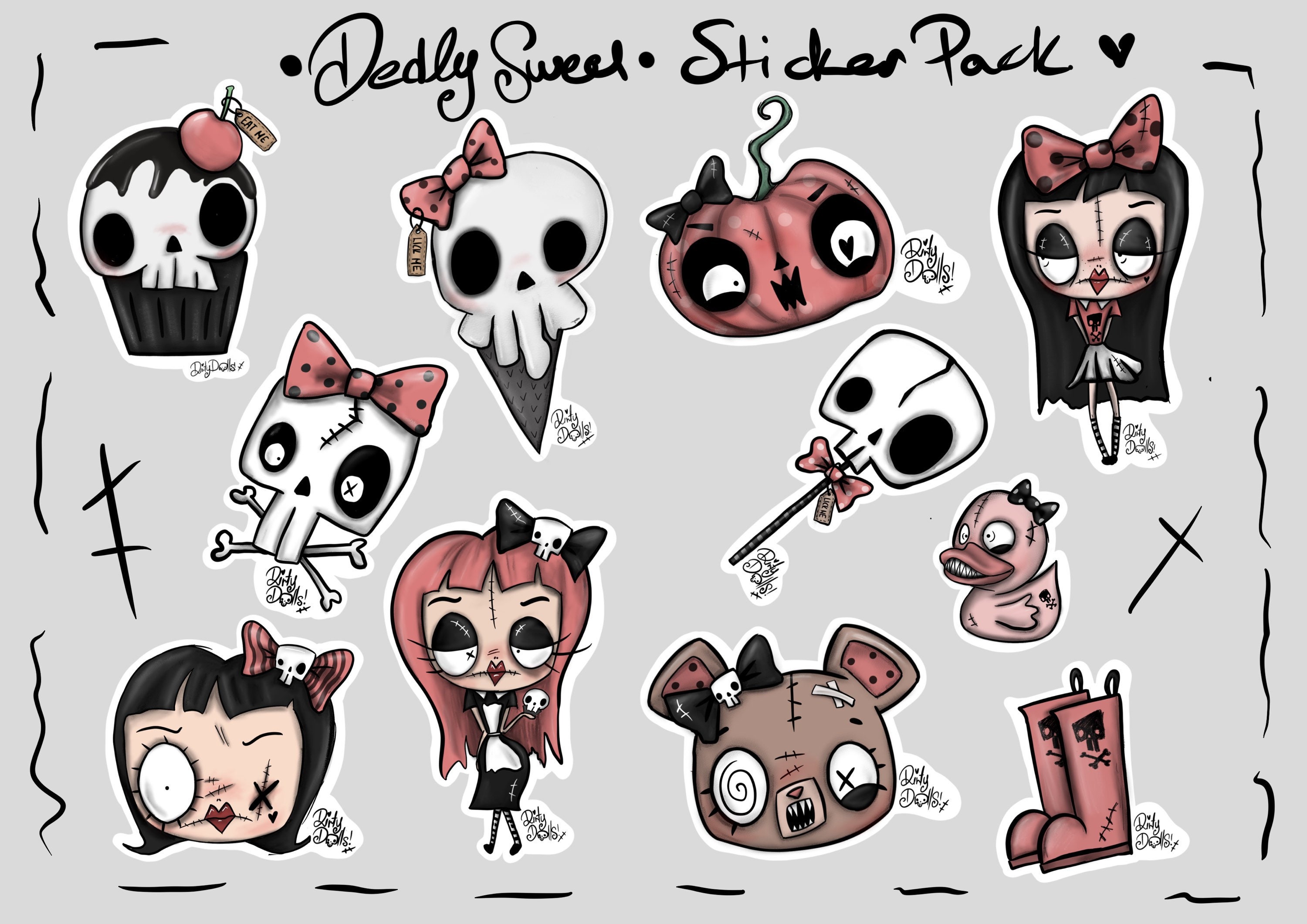 Printable Stickers - Deadly Sweet - Etsy
