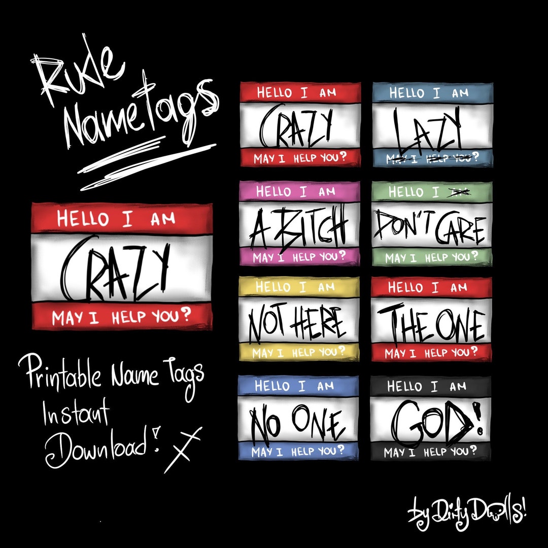 Printable Stickers - Name Tags - Etsy