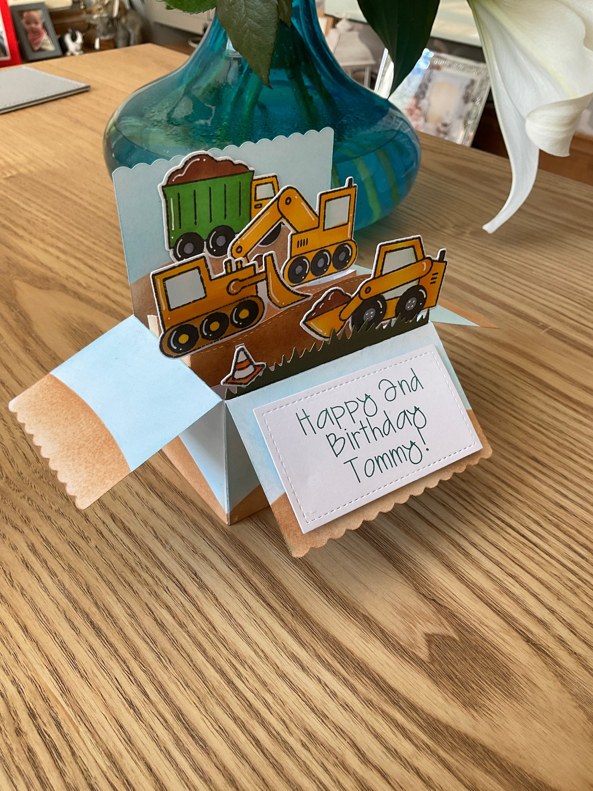 Diggers and Dumper Trucks Pop up Card - Etsy UK