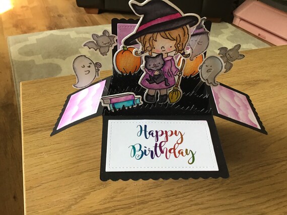 Cute Witch Pop up Card | Etsy