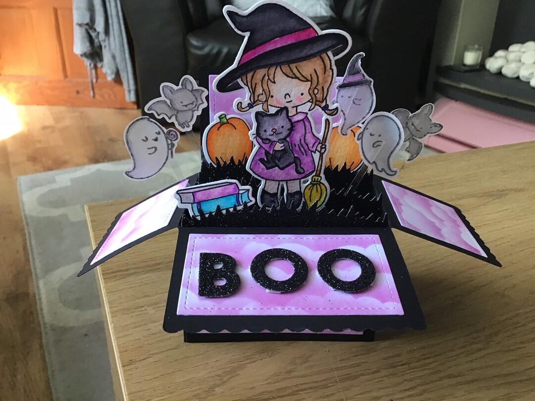 Cute Witch Pop up Card - Etsy UK