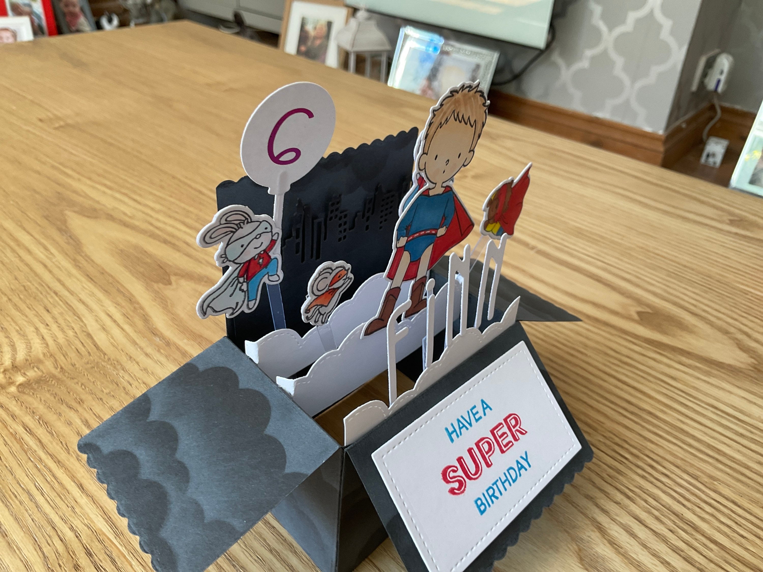 Super Boy Pop up Card - Etsy