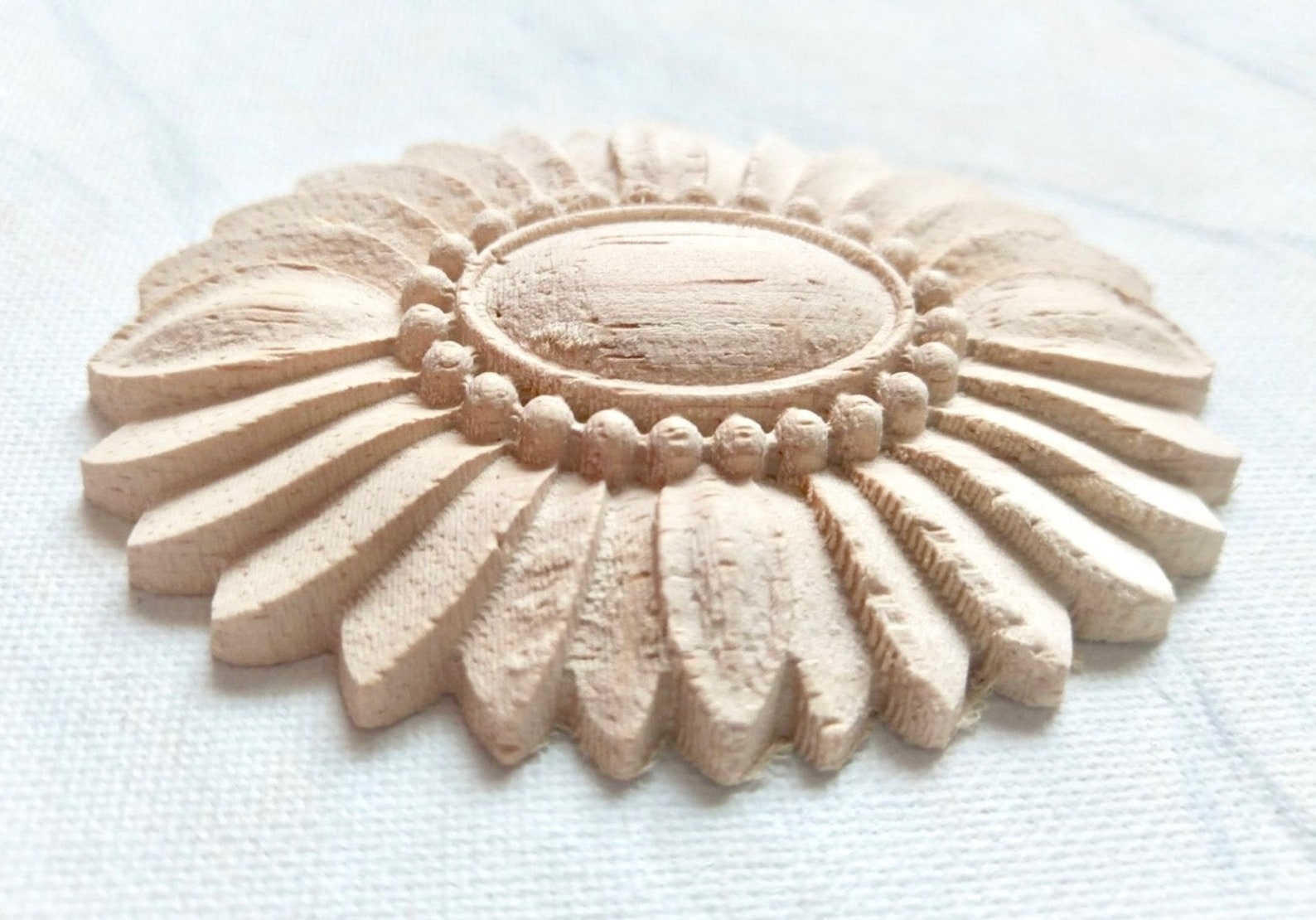 Oval Rosette, Wood Rosette, Oval Applique, Furniture Embellishment ...