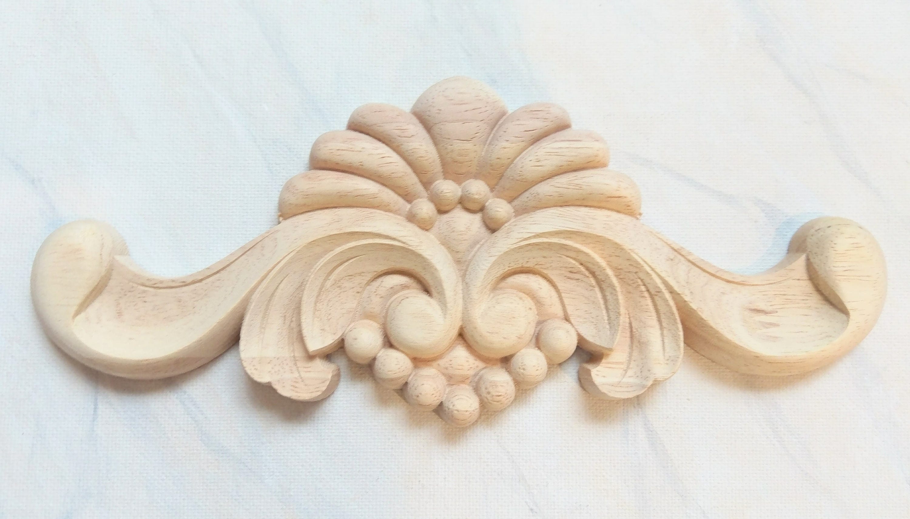 Longitudinal Scrolls, Wood Applique, Furniture Applique, Wood Onlay ...