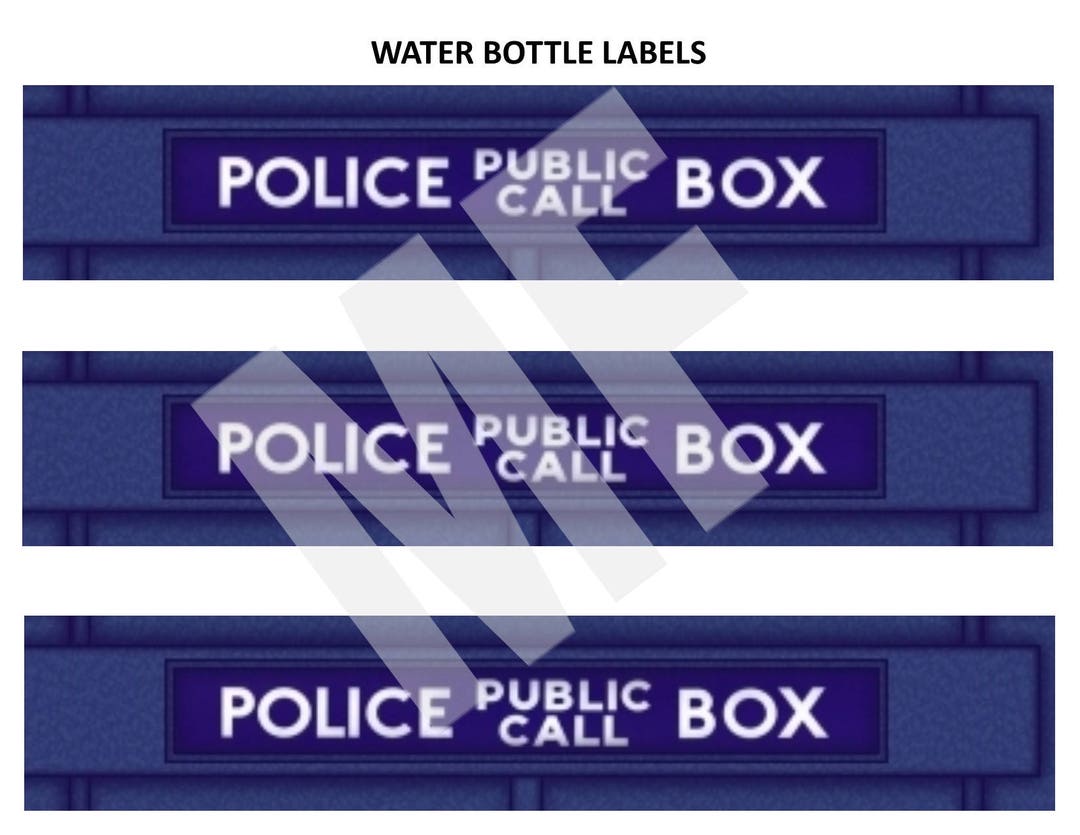 Doctor Who Printable Water Bottle Labels - Etsy