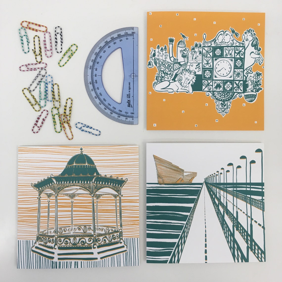 The Wellgate Clock Greetings Card / Clock Illustration / Dundee ...