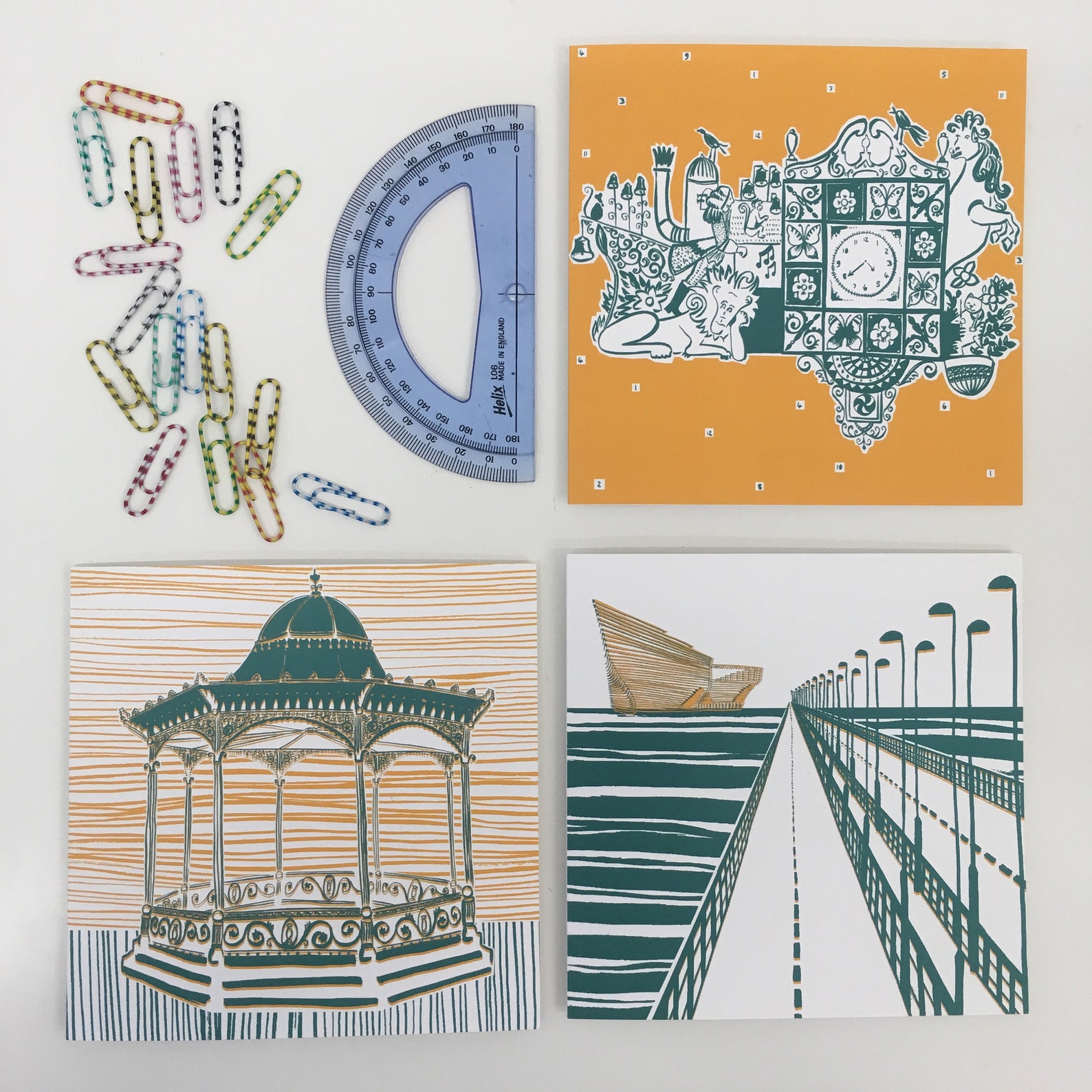 The Wellgate Clock Greetings Card / Clock Illustration / Dundee ...