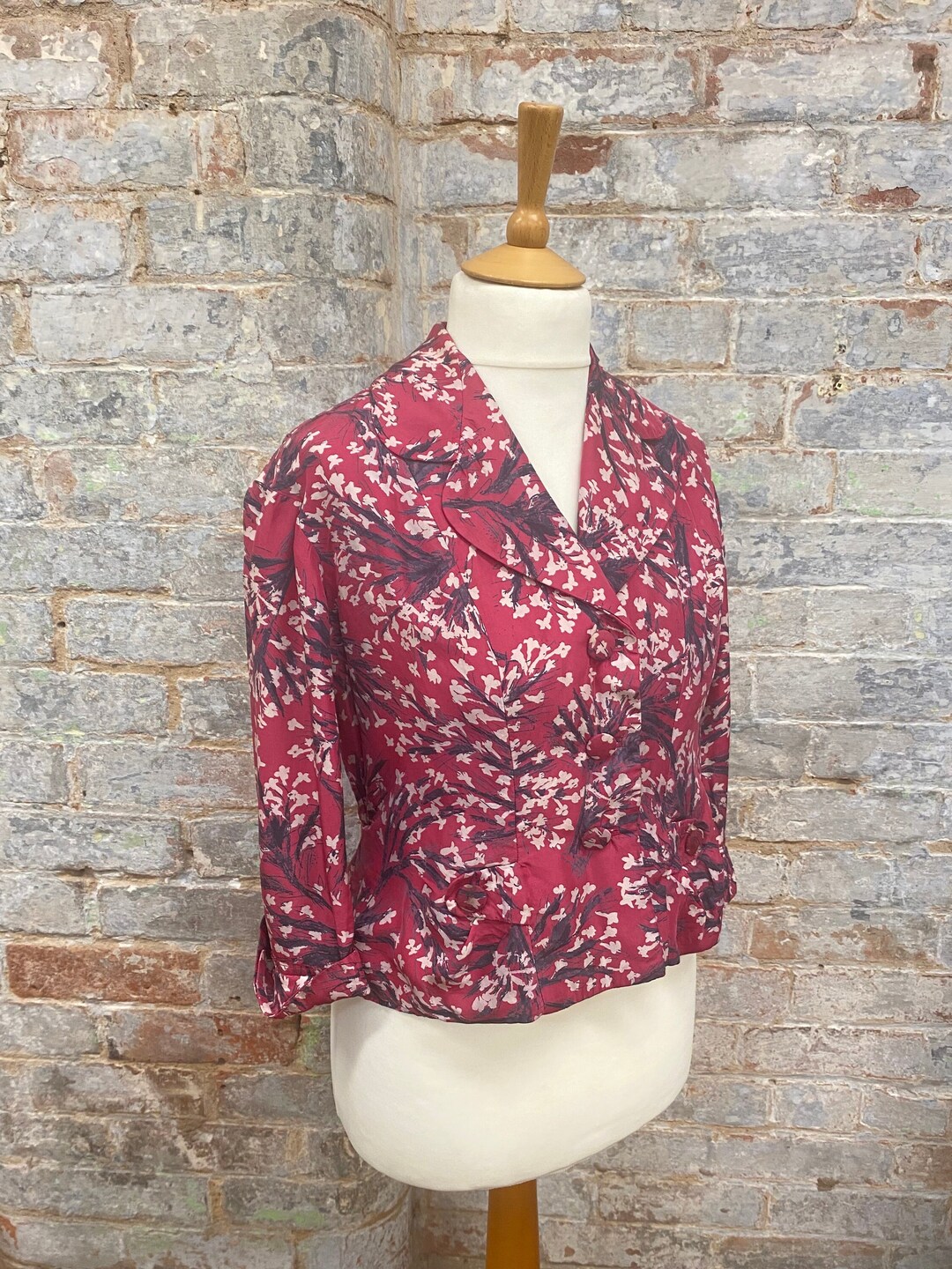 Vintage Silk Jacket 1950s 1960s Cherry Blossom Print - Etsy