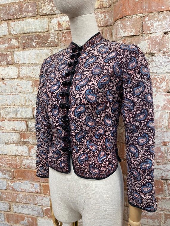 Quilted Vintage Phool Jacket Indian Block Print Cotto… - Gem