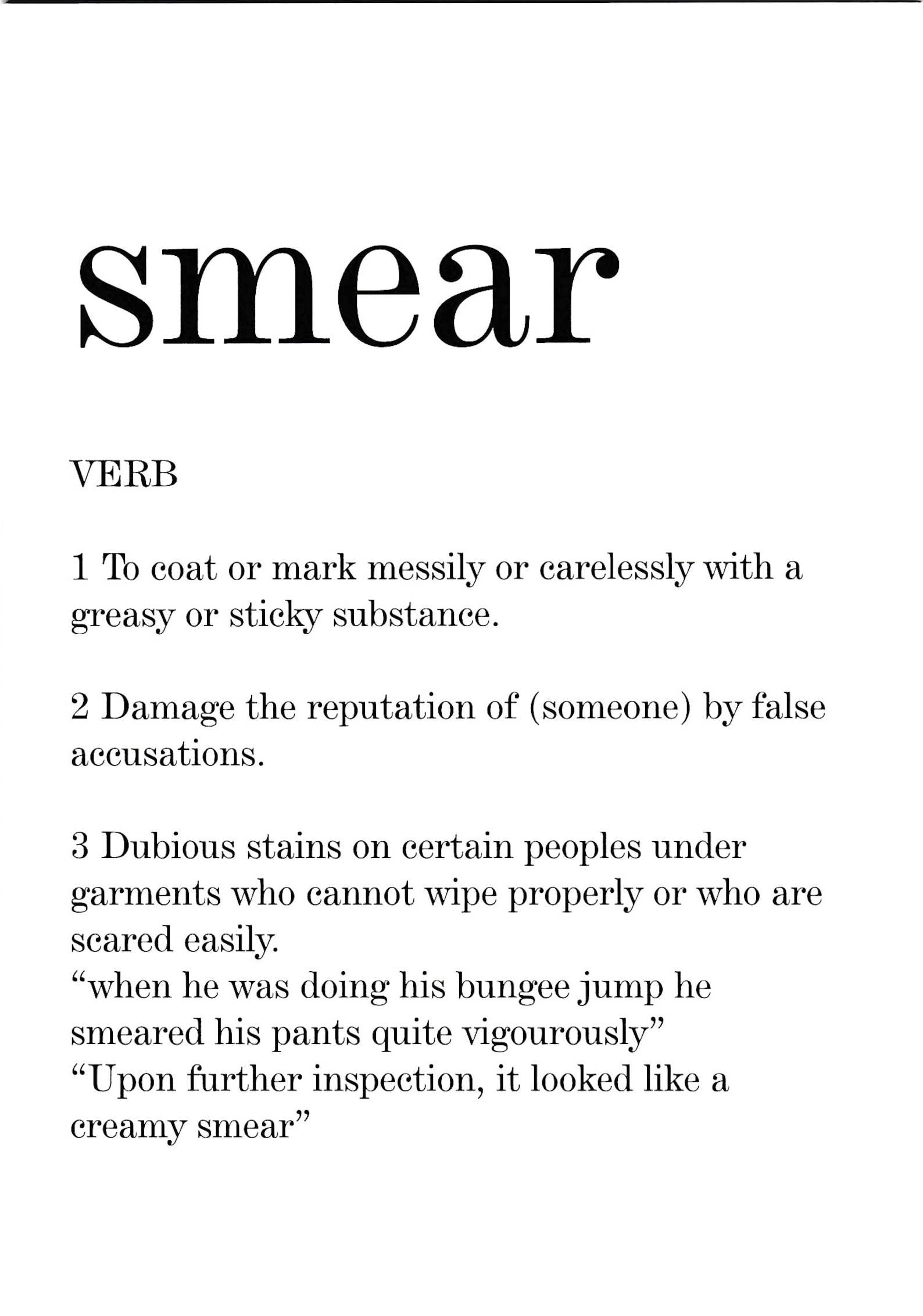 Smear Dictionary Meaningrude Cardcrude Cardinsultinsulting Cardbirthday ...