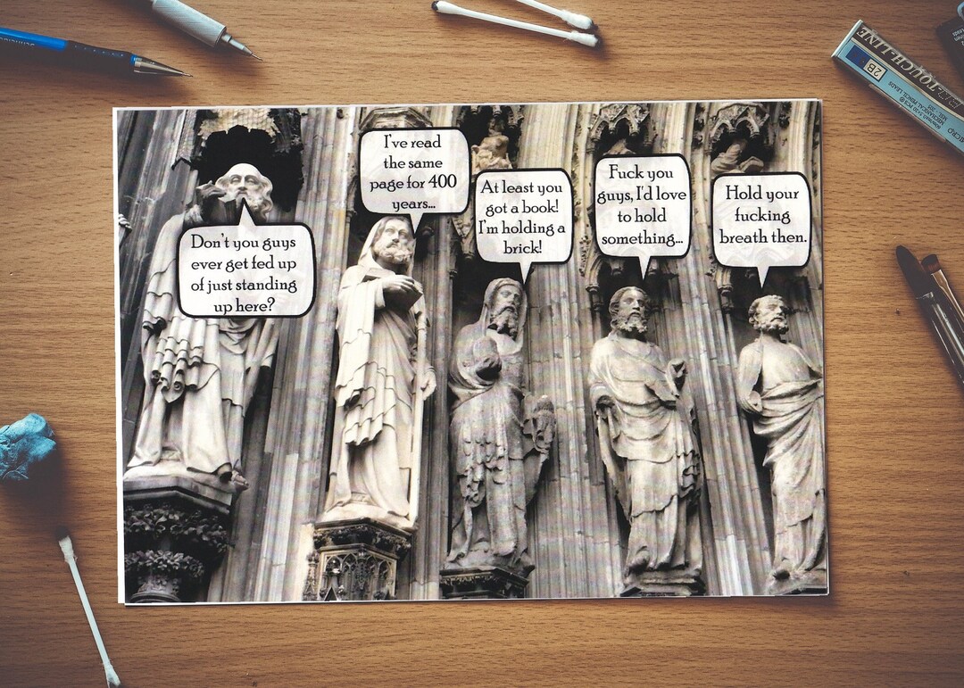 Statue Humour Fed up of Standing Here|happy Birthday|rude Card|crude ...