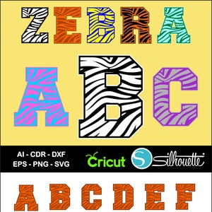 Buy 2 Get 1 Free, Zebra Alphabet Font, Ai, CDR, Eps, SVG, Dxf, Png ...