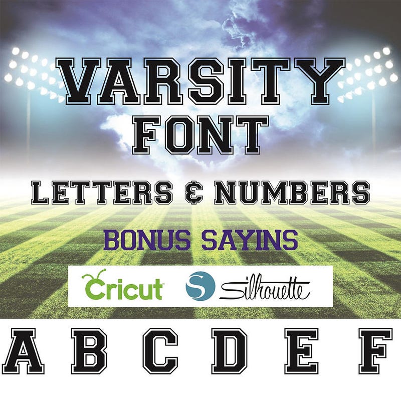 Varsity Letter Svg - Etsy