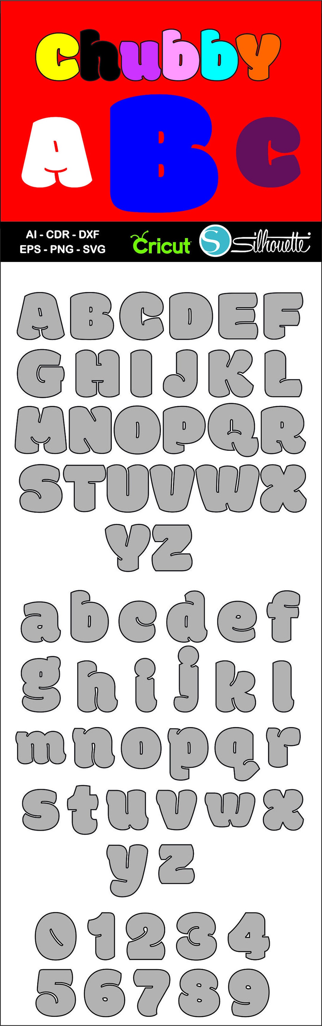 Buy 2 Get 1 Free, Chubby Font, Ai, CDR, Eps, SVG, Dxf, Png, Chubby ...