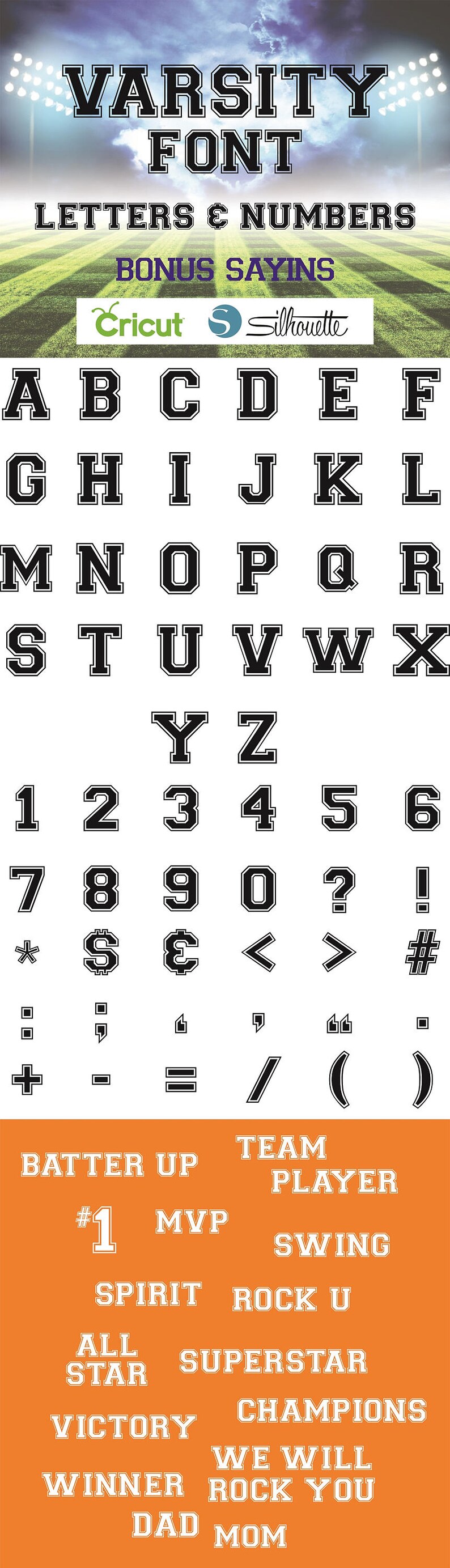 Buy 2 Get 1 Free, Varsity Alphabet Font, Ai, CDR, Eps, SVG, Dxf, Png ...