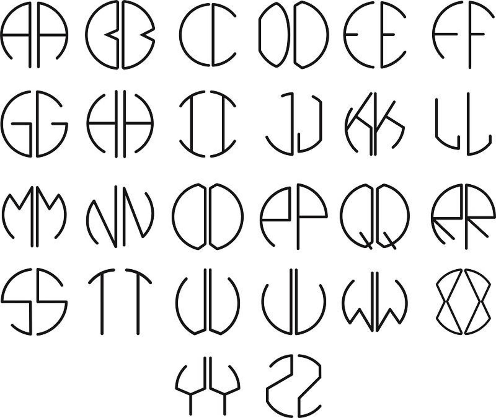 Buy 2 Get 1 Free, 2 Letter Circle Monogram Alphabet, Ai, CDR, Eps, SVG ...