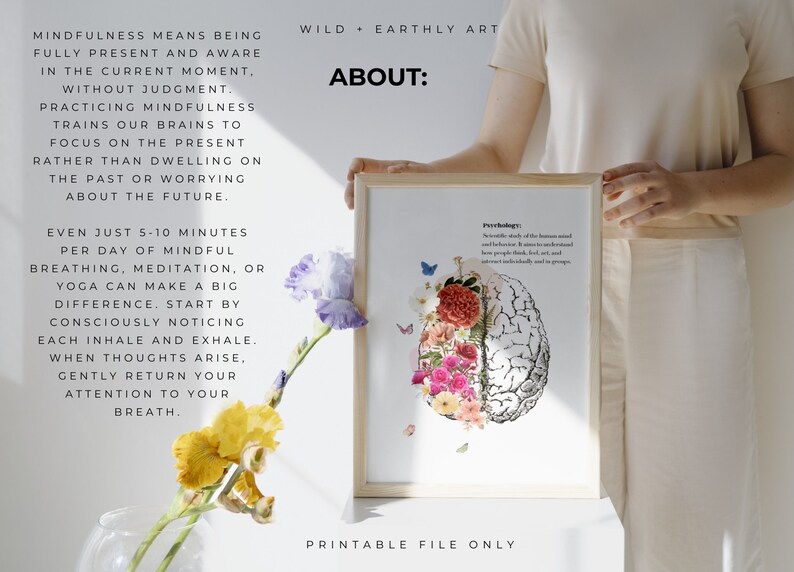 FLORAL PSYCHOLOGY Poster Psychologist School Counselor Office Decor ...