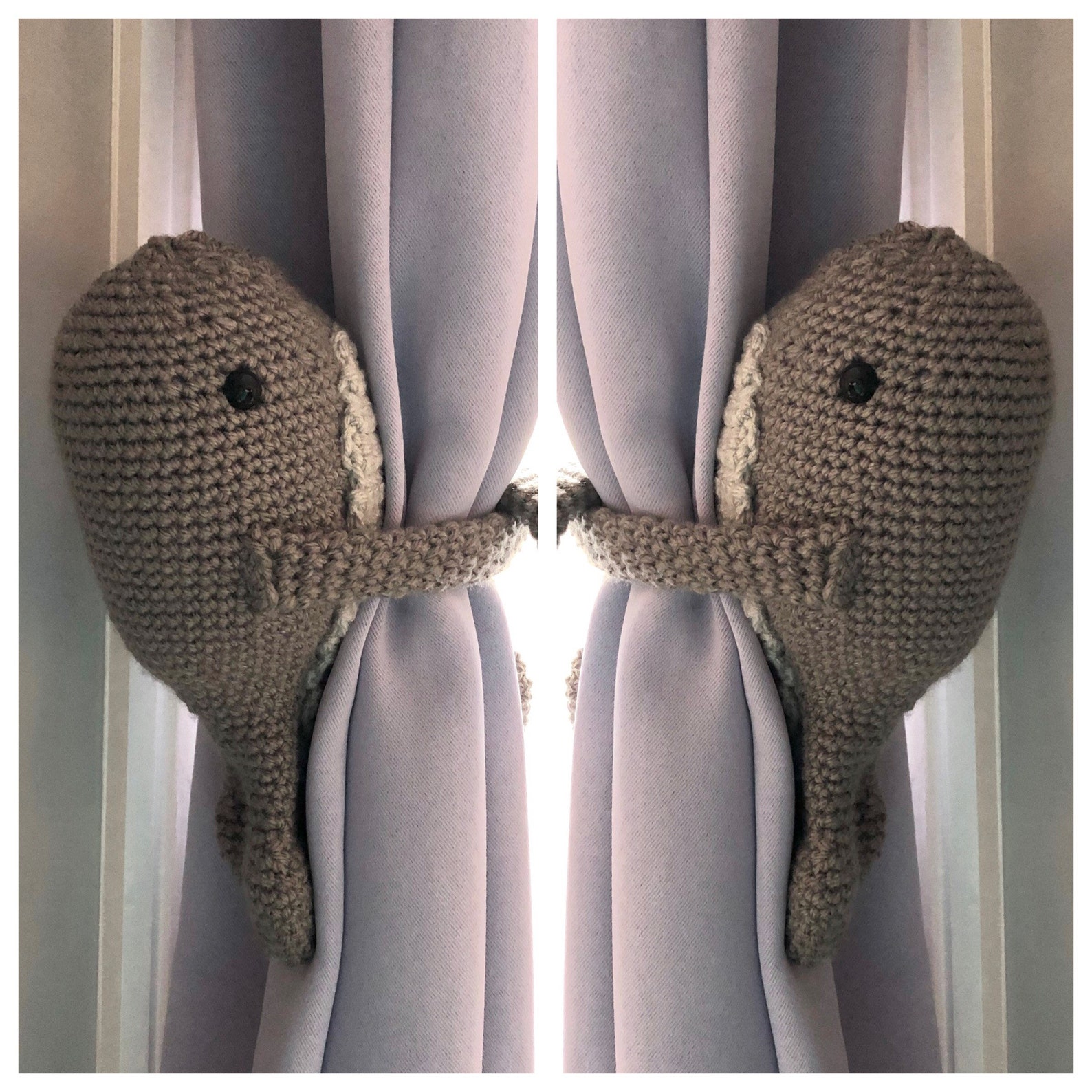 Whale Whale Curtain Tie Backs Crochet Whale Tiebacks - Etsy