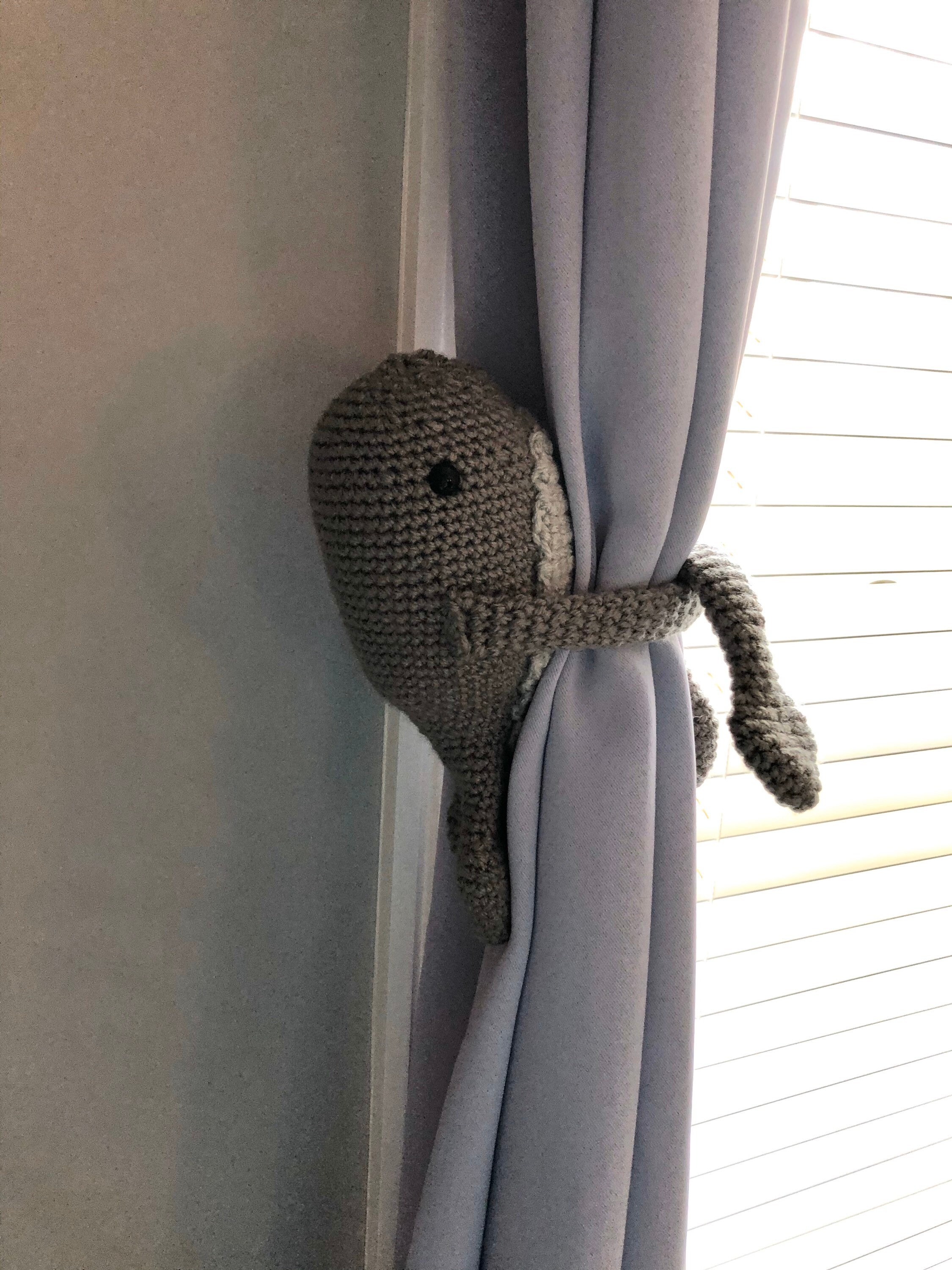Whale Whale Curtain Tie Backs Crochet Whale Tiebacks - Etsy