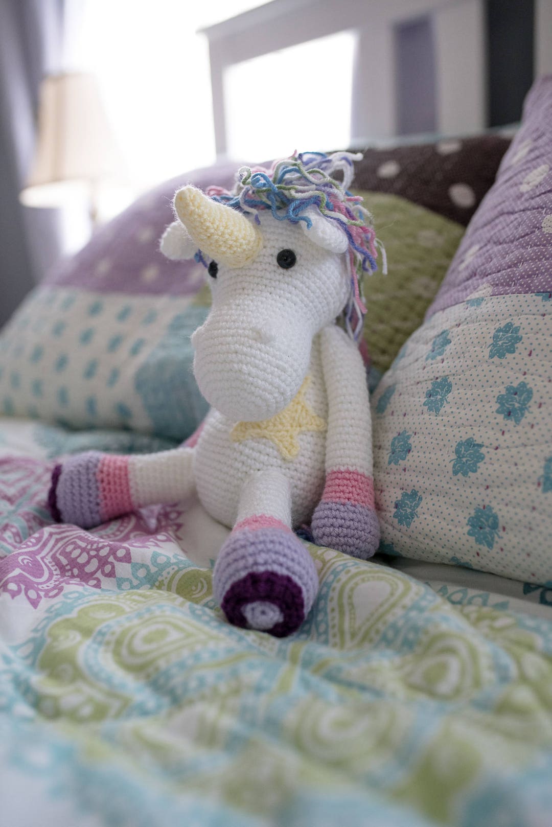 Purple Unicorn, Crochet Unicorn, Crocheted Unicorn, Unicorn Crochet ...