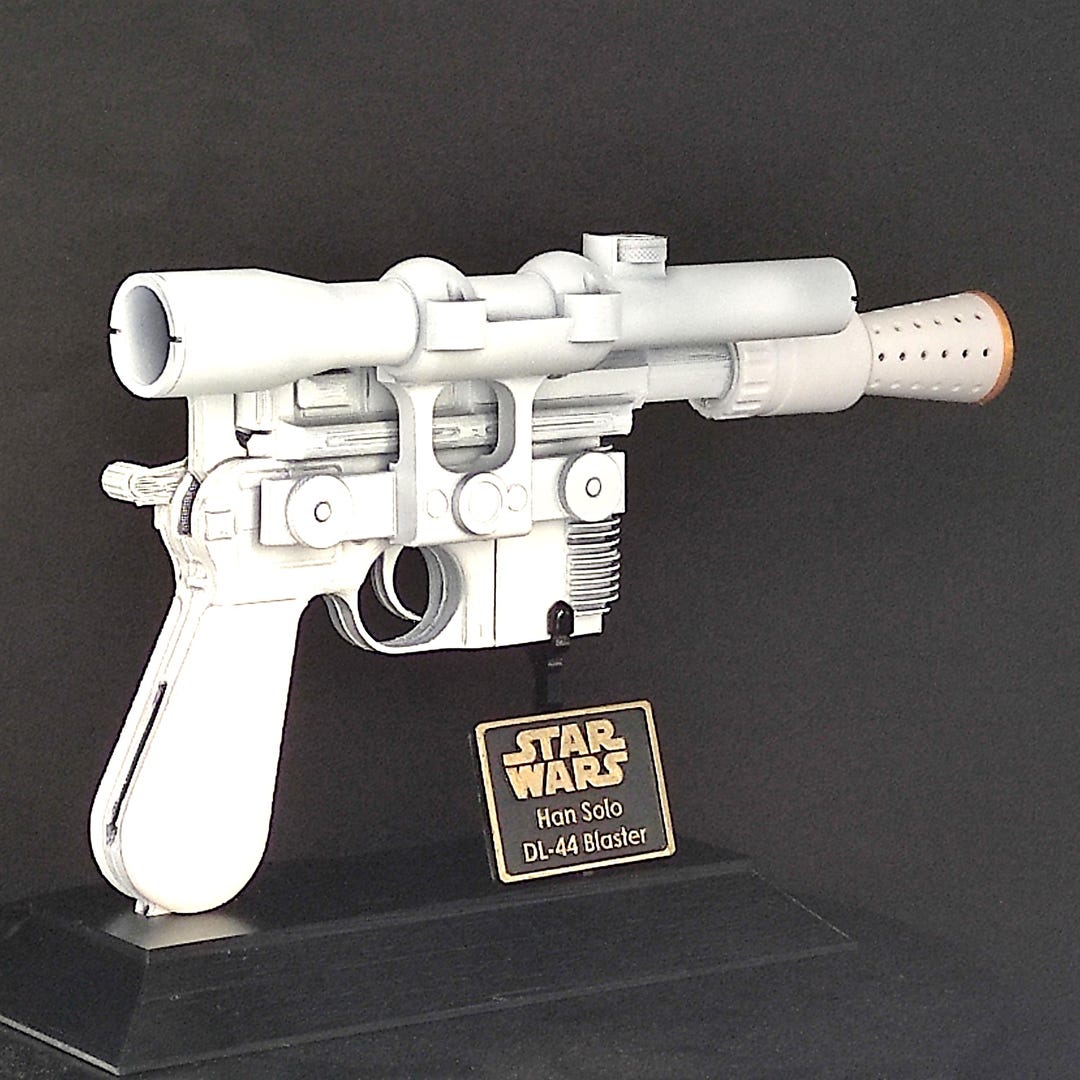 Han Solo Blaster DL-44 Replica | Star Wars | Free Shipping | White Toy ...