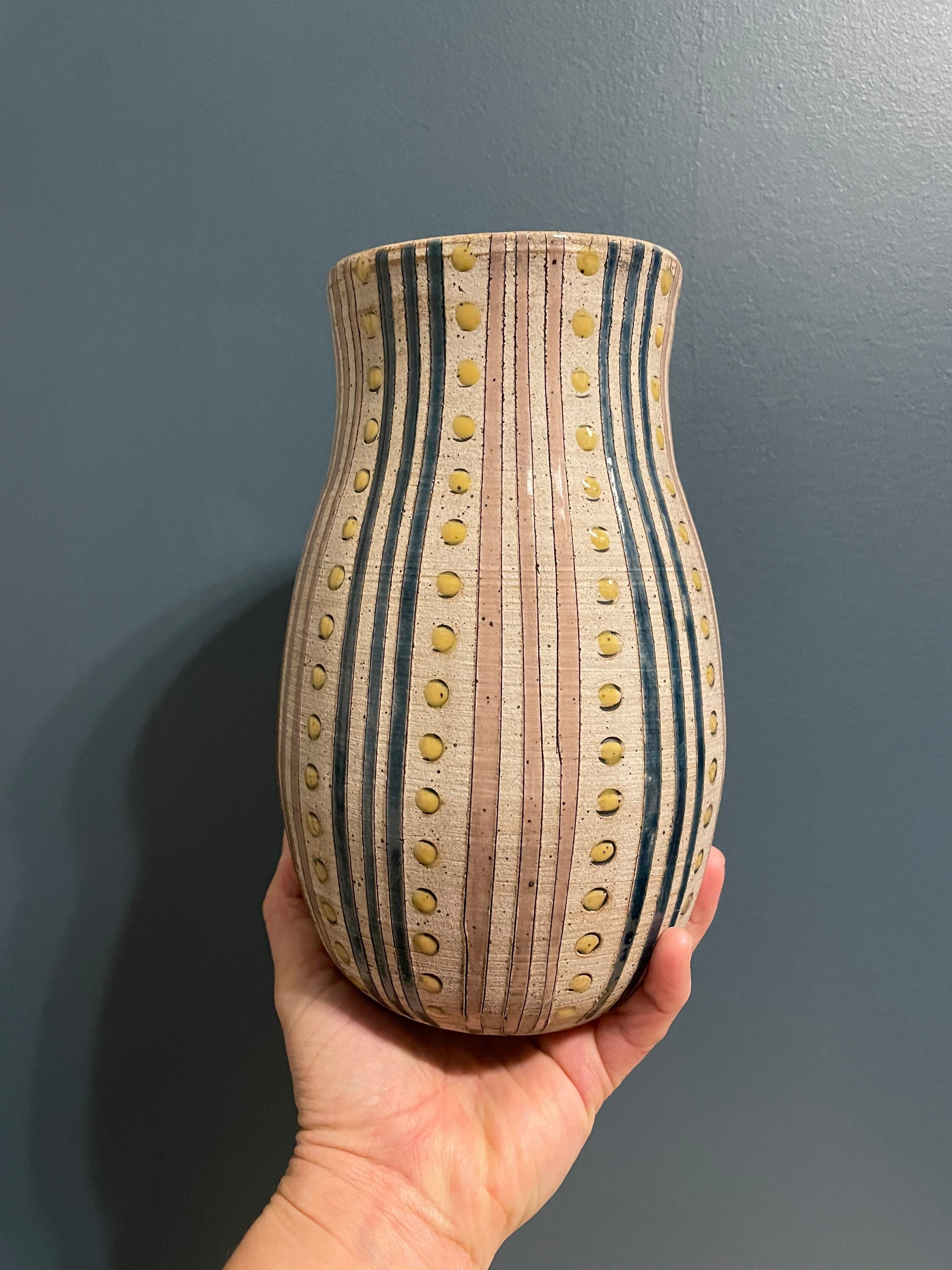 Striped Pottery Vase Ceramic Vase | Etsy