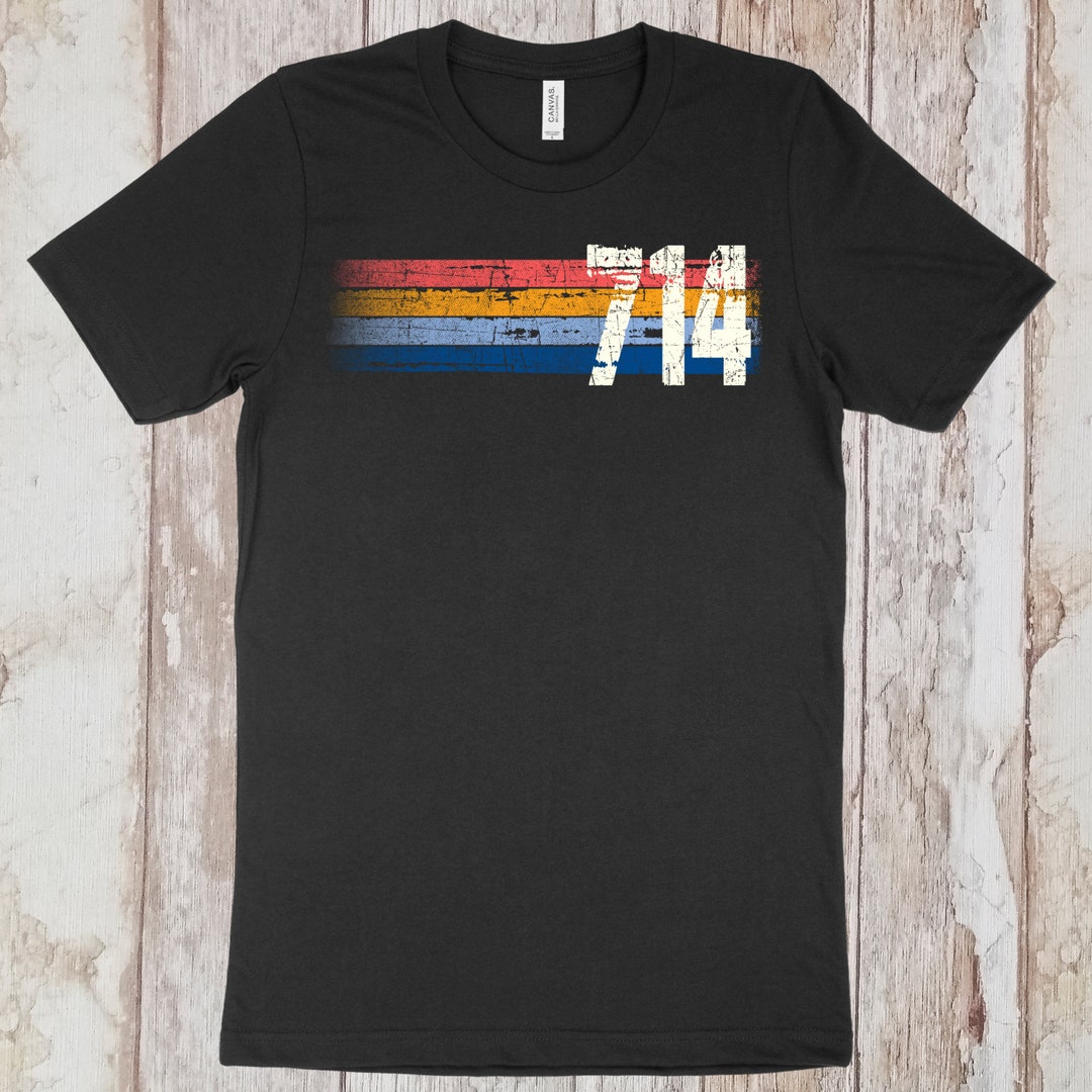 Vintage Vintage Grunge Style 714 Area Code T-shirt Orange County ...
