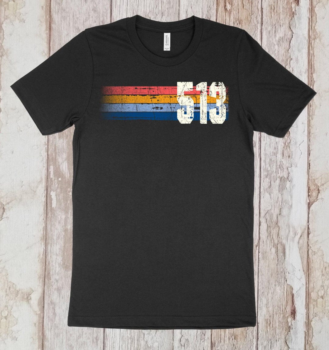 Cincinnati Ohio 513 Area Code T-shirt: Retro Grunge Style - Etsy