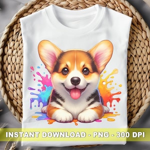 CORGI DOG PNG, Instant Download, Digital Sublimation File, Cute Puppy ...
