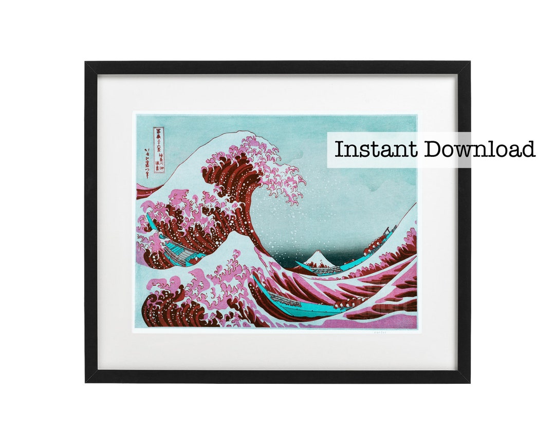 THE GREAT WAVE off Kanagawa Digital Download, Famous Japanese Woodblock ...