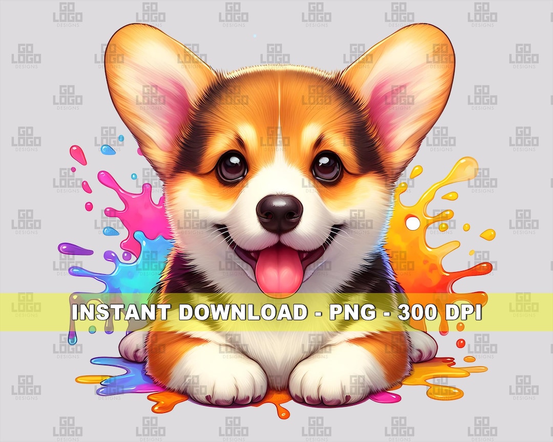 CORGI DOG PNG, Instant Download, Digital Sublimation File, Cute Puppy ...