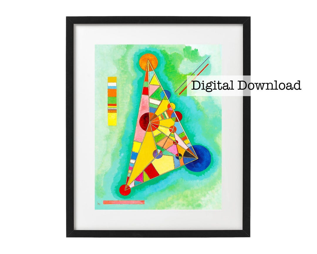 KANDINSKY MULTI COLORED Triangles Print, Kandinsky Instant Digital ...