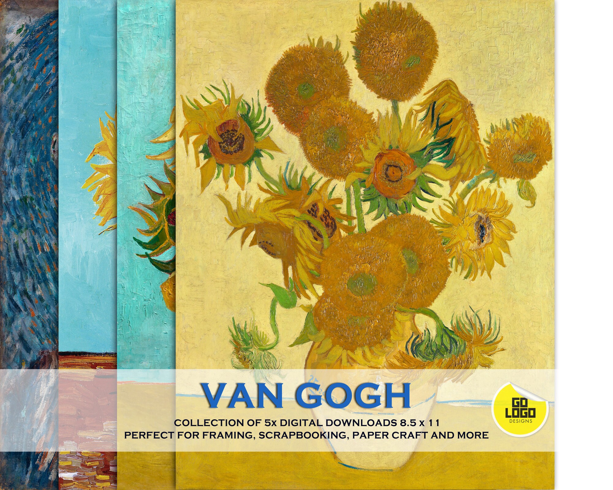 VAN GOGH Digital Download Vincent Van Gogh Printable Famous - Etsy