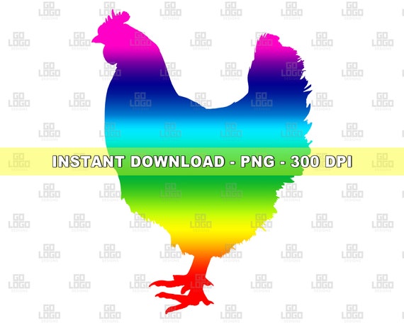RAINBOW CHICKEN PNG Instant Download Instant Digital - Etsy