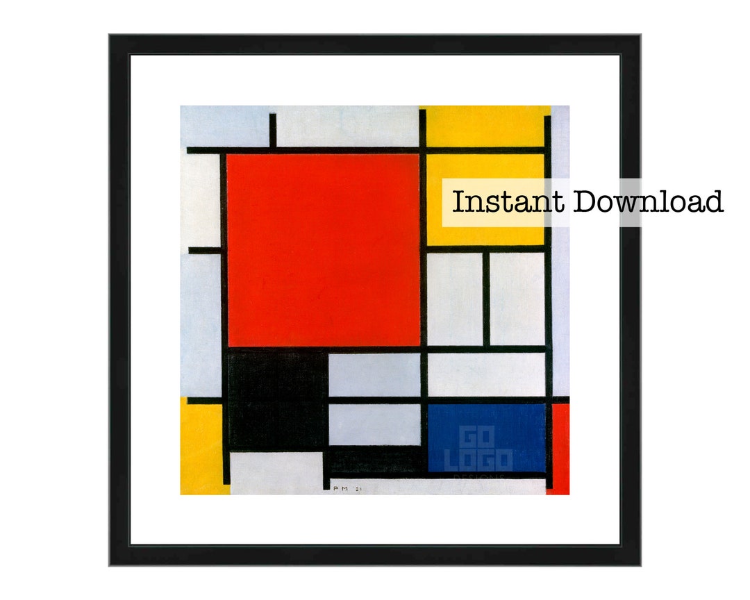 PIET MONDRIAN Composition Print, Instant Digital Download, Mondrian ...