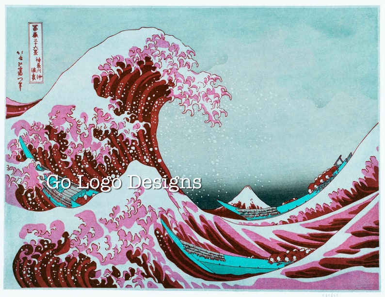THE GREAT WAVE off Kanagawa Digital Download, Famous Japanese Woodblock ...