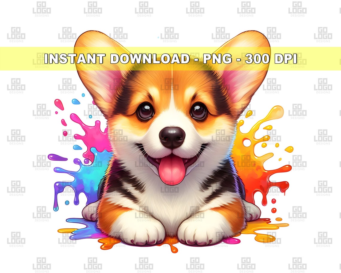 CORGI DOG PNG, Instant Download, Digital Sublimation File, Cute Puppy ...