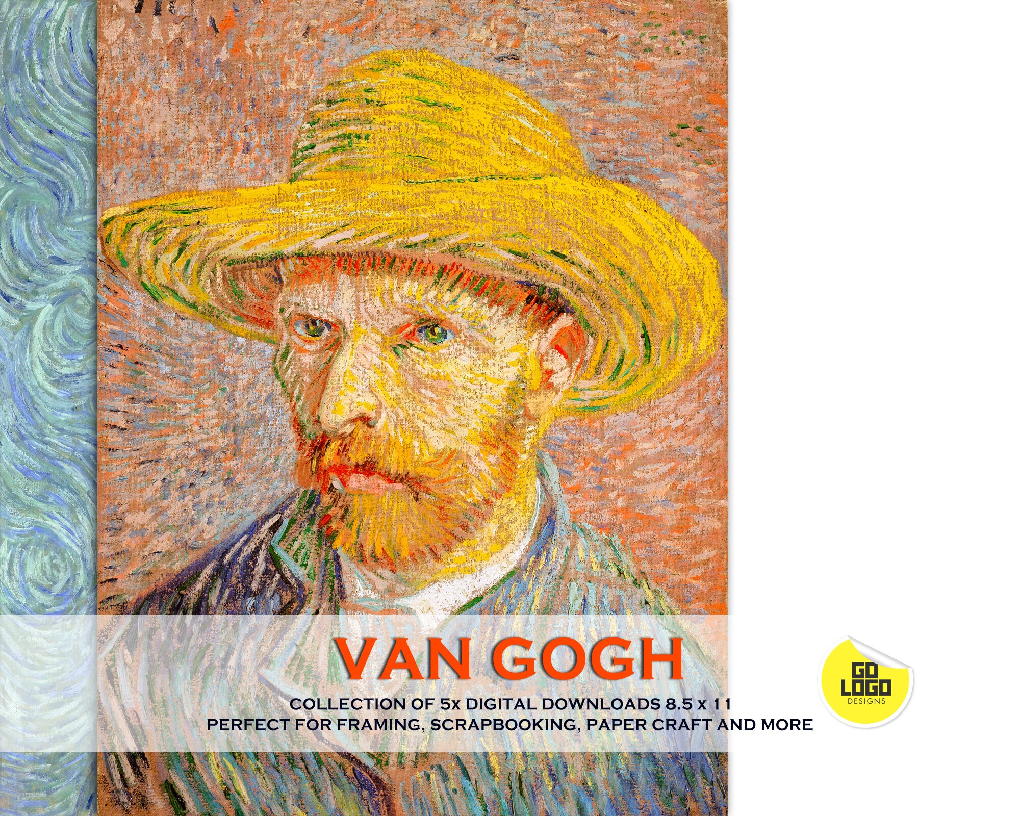 VAN GOGH Digital Download, Vincent Van Gogh Printable, Famous Self ...