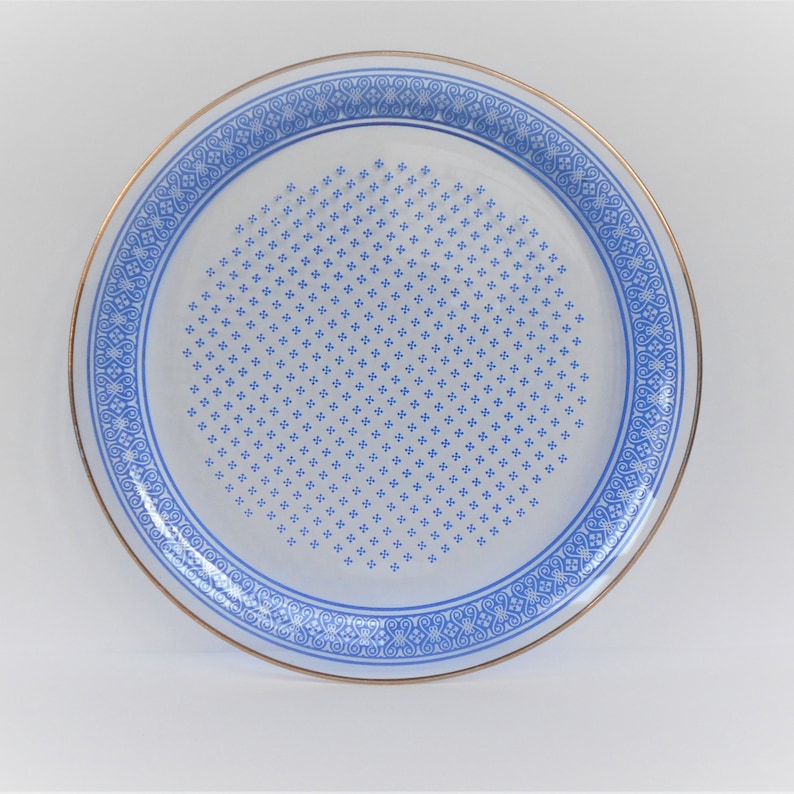 Large German Vintage Filigree Glass Round Plate made by HEYE | Etsy