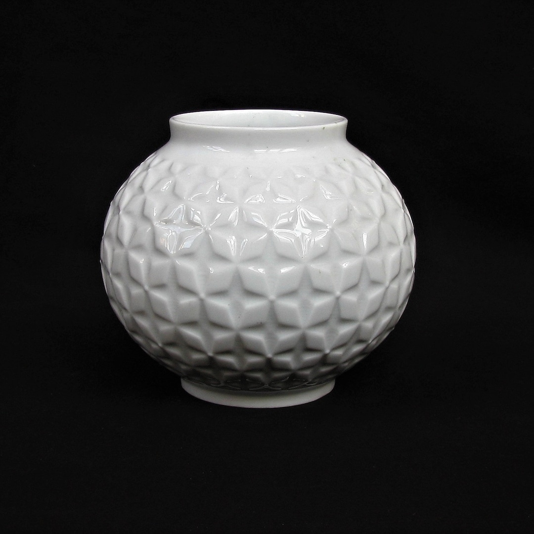 Op Art Weiße Porzellan Vase Von Edelstein Bavaria West German Vintage ...