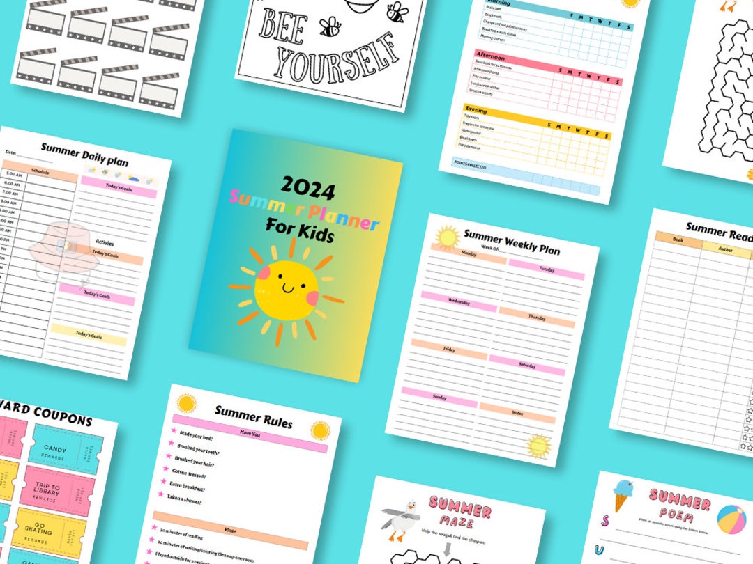 Printable Summer 2024 Planner Bundle| Summer Calendar| Summer Checklist ...