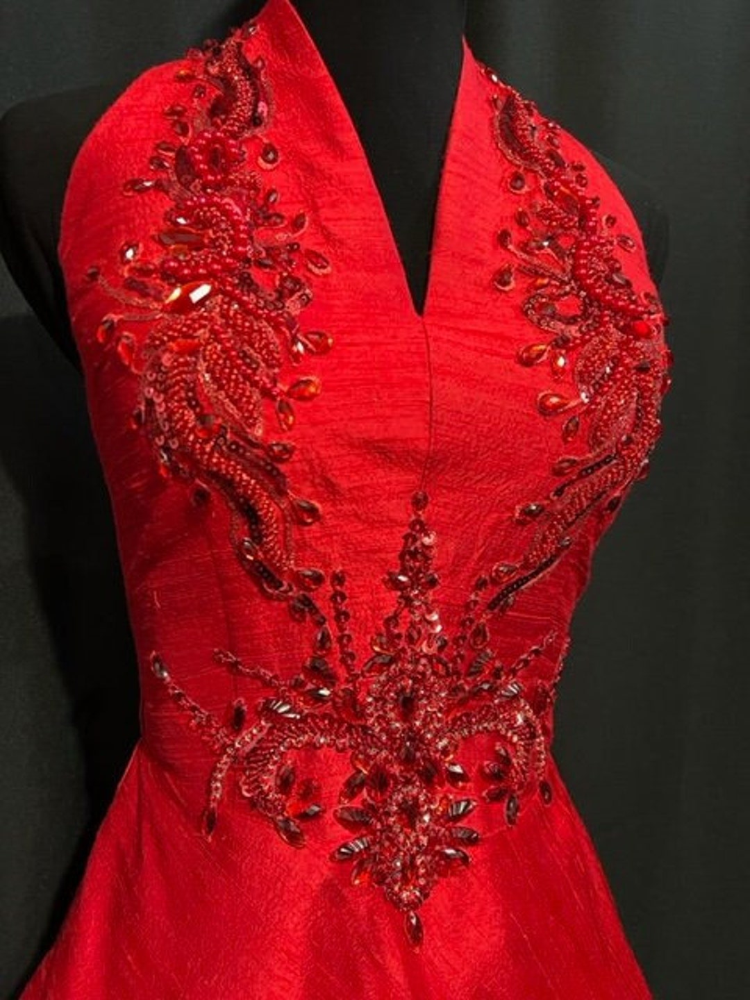 40s Inspired Red Silk Prom Dress Custom Made to Your Size! - Etsy