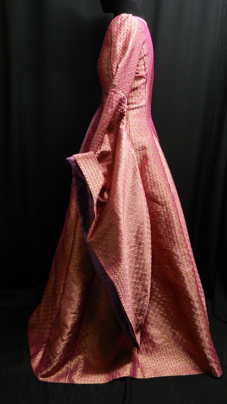 Inspired by Game of Thrones Sansa Stark Pink Gold Brocade Silk | Etsy