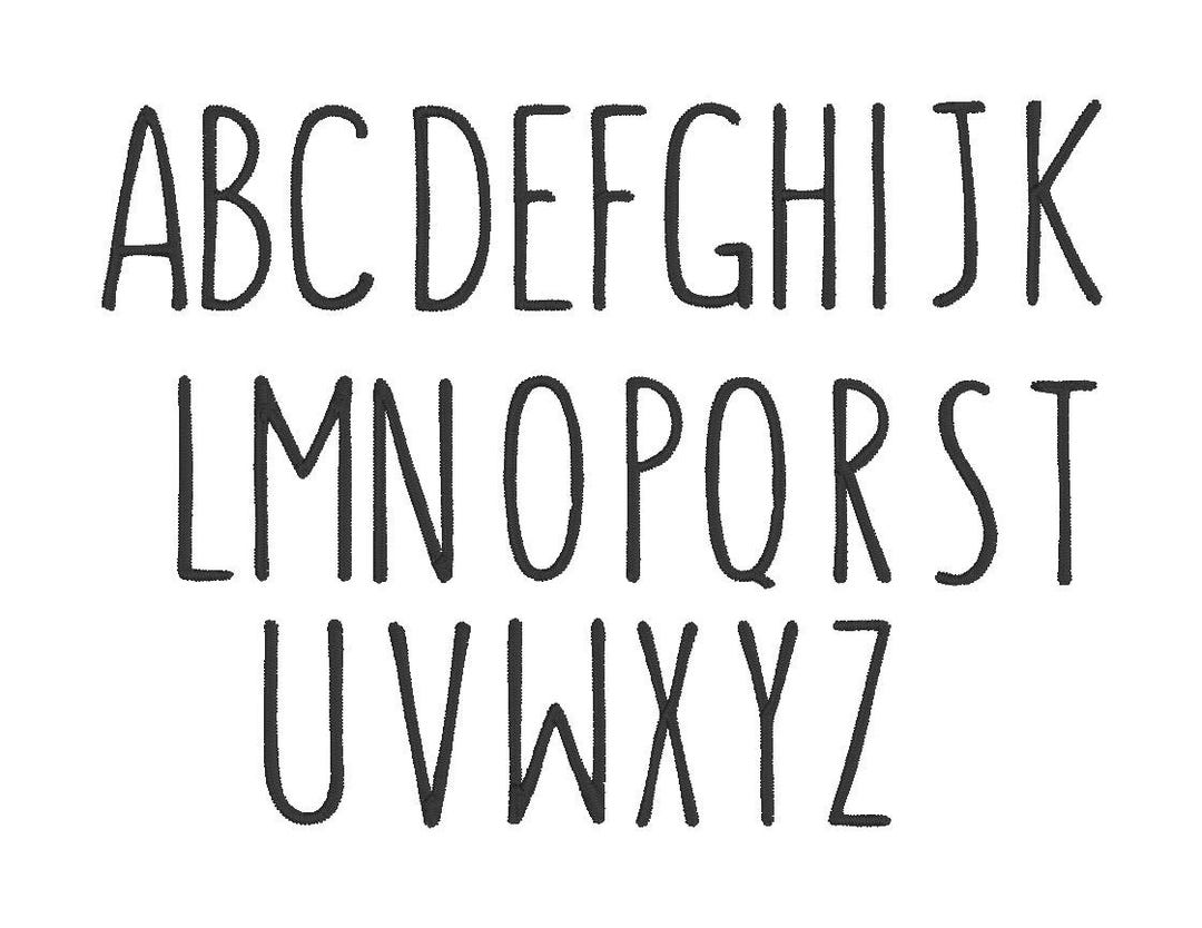 Short Skinny Farmhouse Style Embroidery Font-1 Inch In-satin Stitch ...