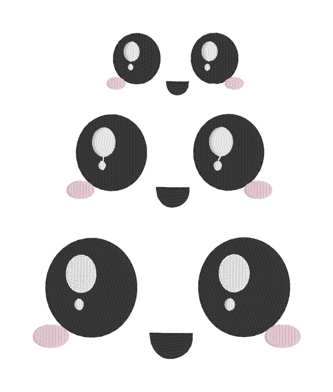 Cute Happy Face Embroidery Design - Set of Three - 2 Inch, 3 Inch, 4 ...